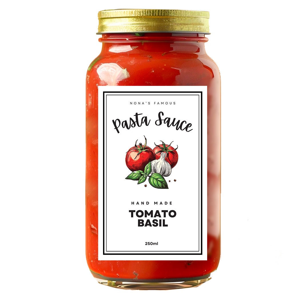 Customizable Pasta Sauce Label Templates - Digital Download (4 ...