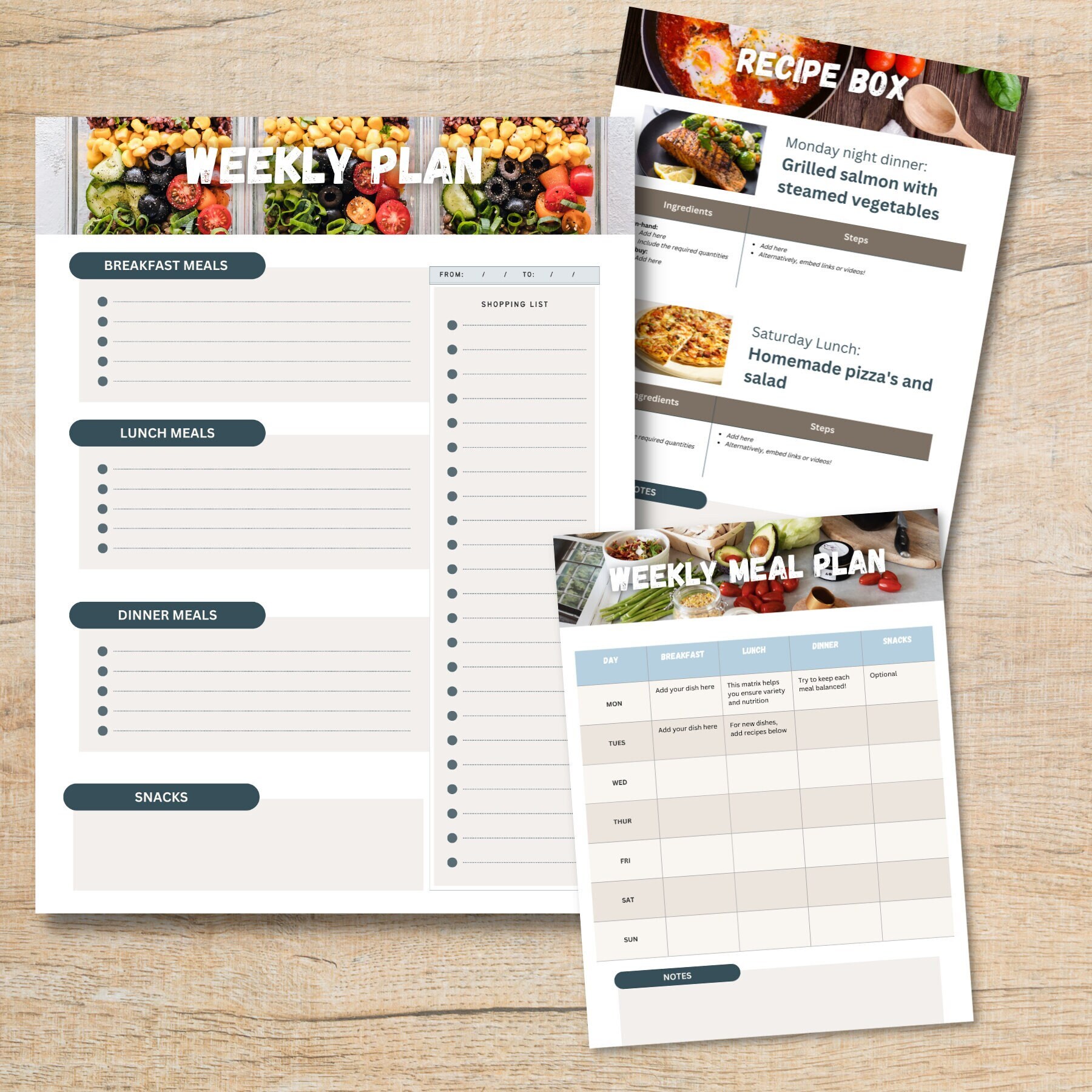 Printable Meal Planner: Weekly Menu Organizer for Healthy Eating ...