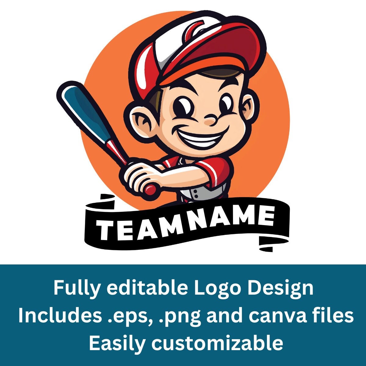 Baseball Team Mascot Logo. Editable Files Add Your Team Name of Fully ...