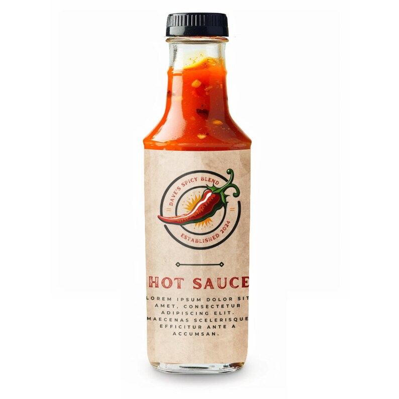 Hot Sauce Label. Customizable for Print or Digital. Wedding Favor, and ...