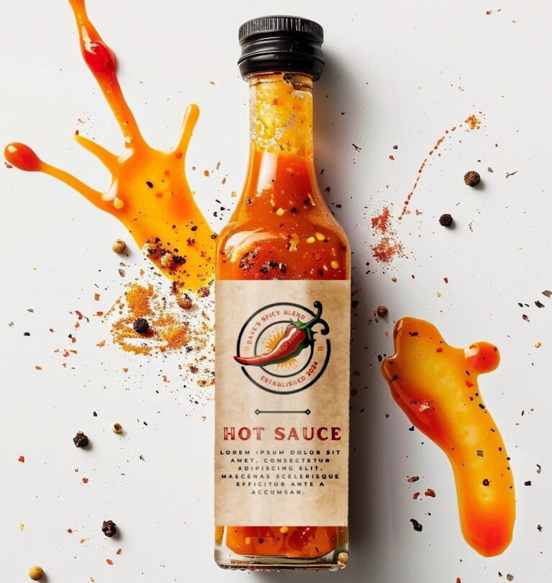 Hot Sauce Label. Customizable for Print or Digital. Wedding Favor, and ...