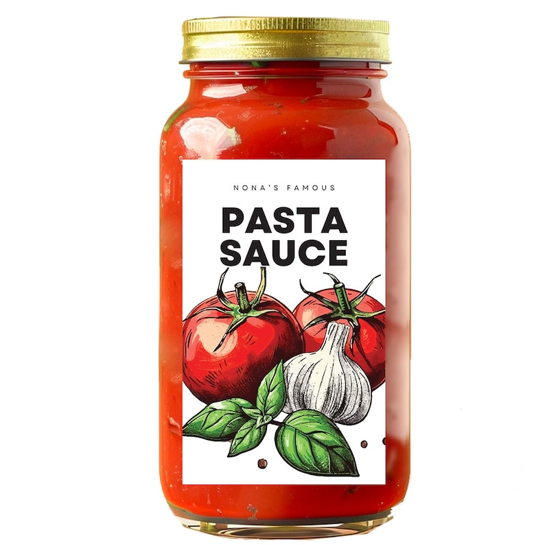 Customizable Pasta Sauce Label Templates - Digital Download (4 ...