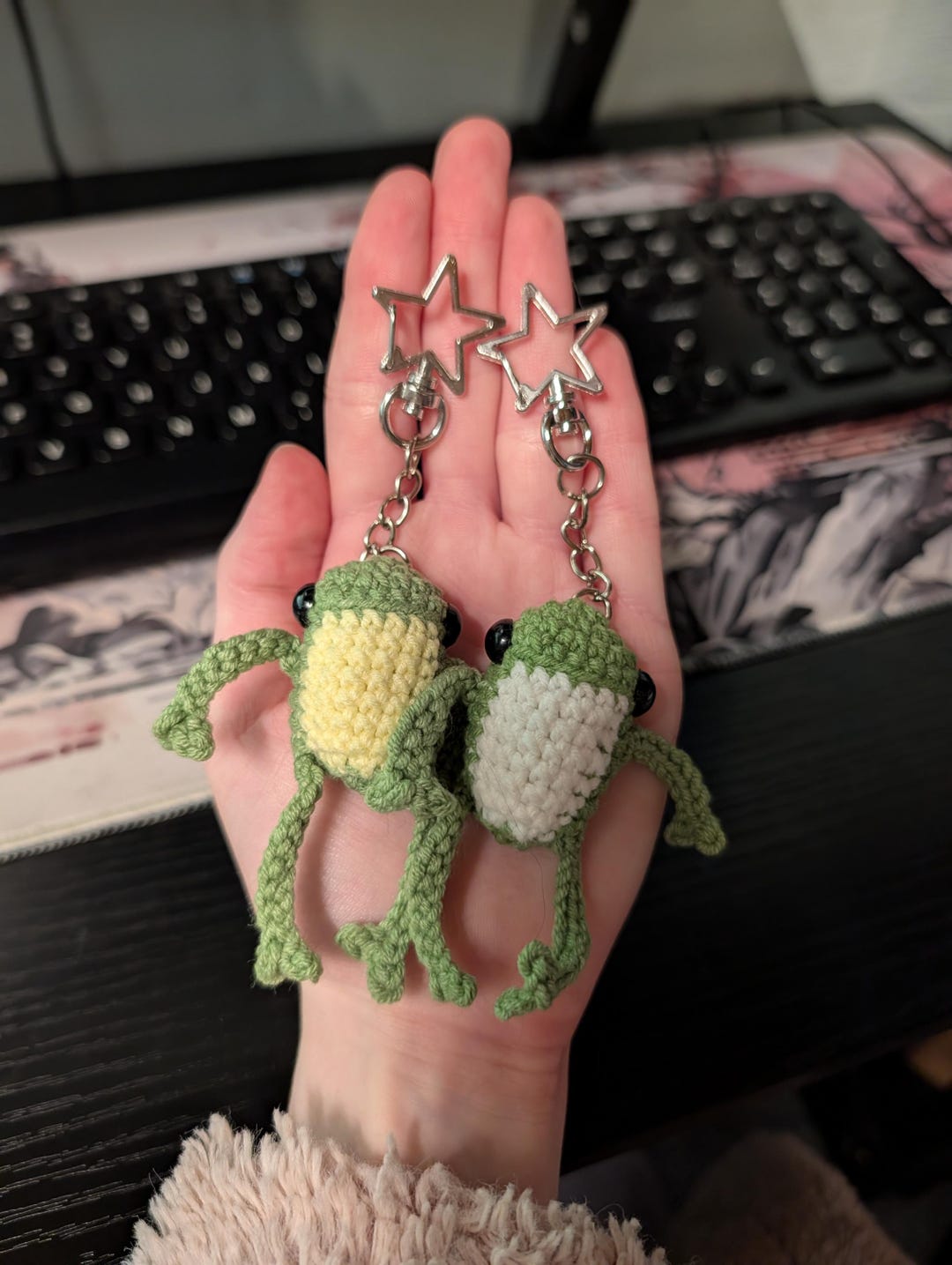 Tiny Amigurumi Frog Keychains - Etsy