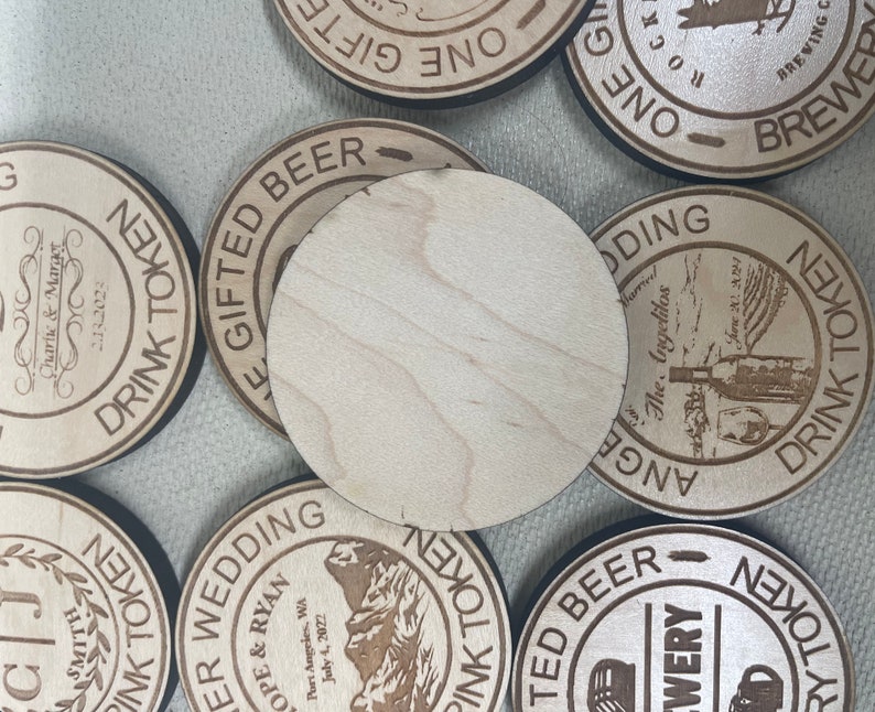 Wooden Drink Token Coins- Weddings, Breweries, Wineries, Events - Etsy
