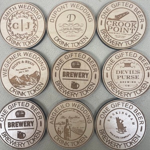 Wooden Drink Token Coins- Weddings, Breweries, Wineries, Events - Etsy