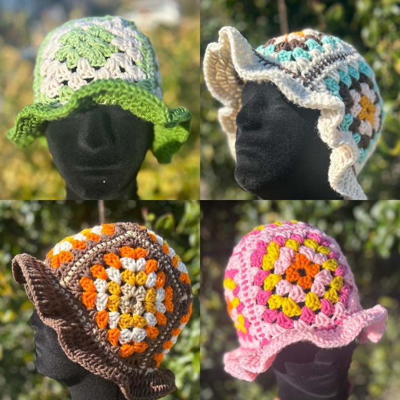 Granny Square Bucket Hat - Etsy