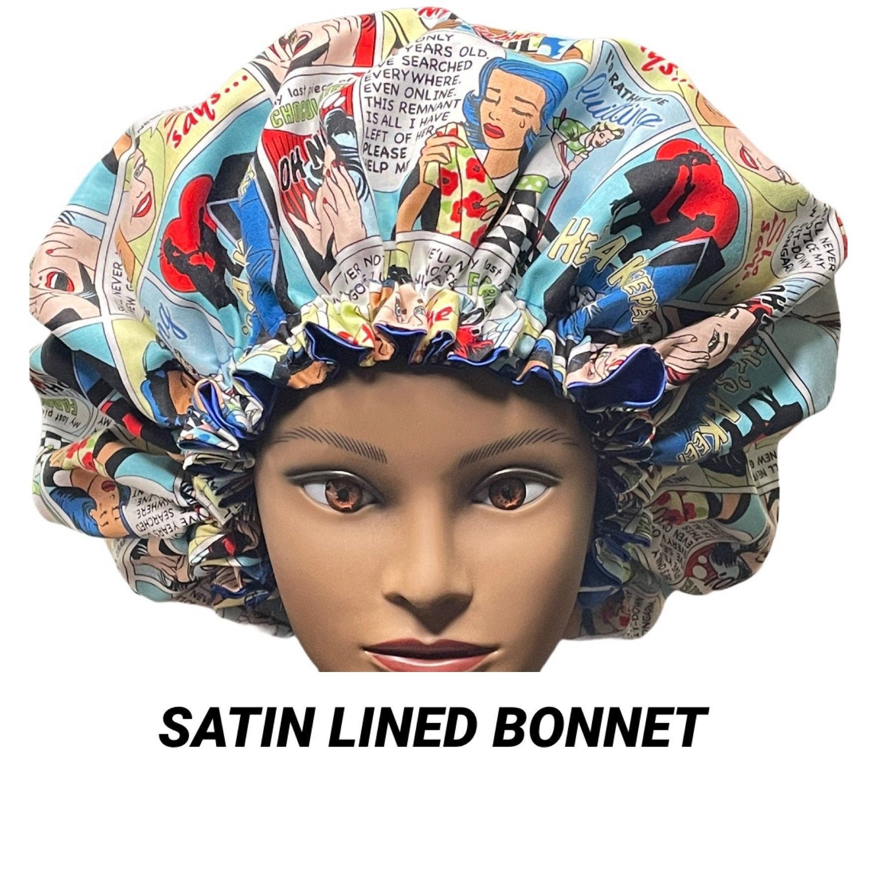 Satin Lined Sleeping Bonnet Comic - Etsy