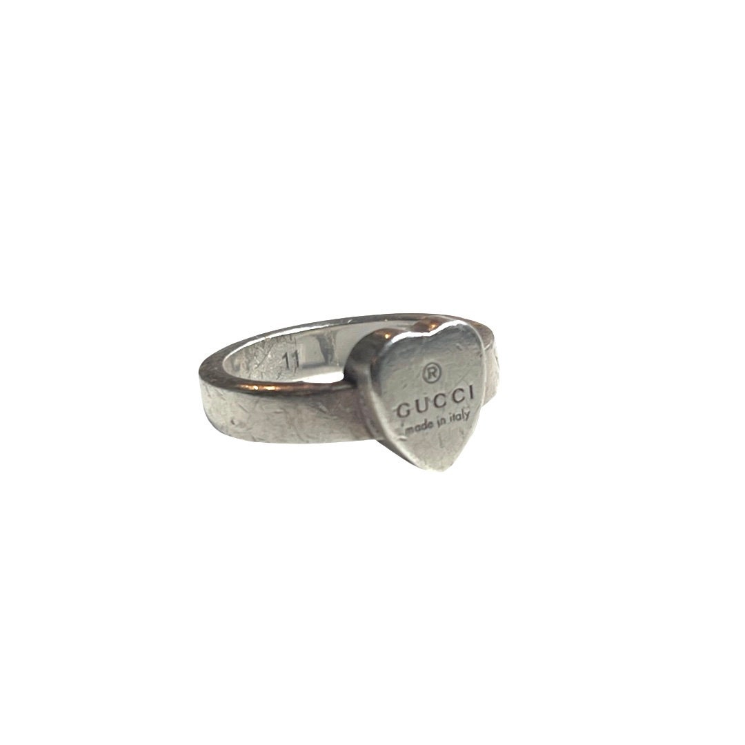 Sterling Silver Gucci Heart Ring - Etsy