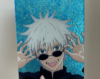 Satoru Gojo Jujutsu Kaisen Glass Art - Etsy