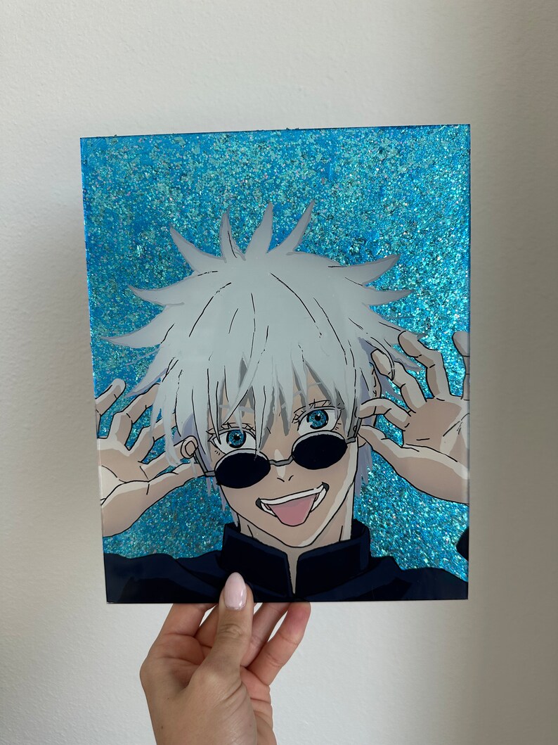 Satoru Gojo Jujutsu Kaisen Glass Art - Etsy