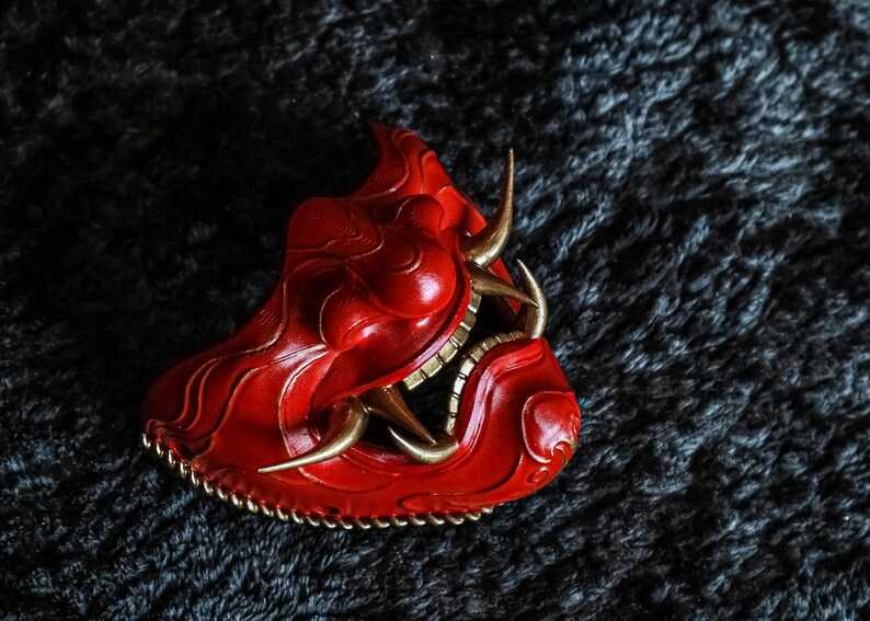 Red Oni Mask: 3D Printed Japanese Samurai Mempo Mask - Etsy