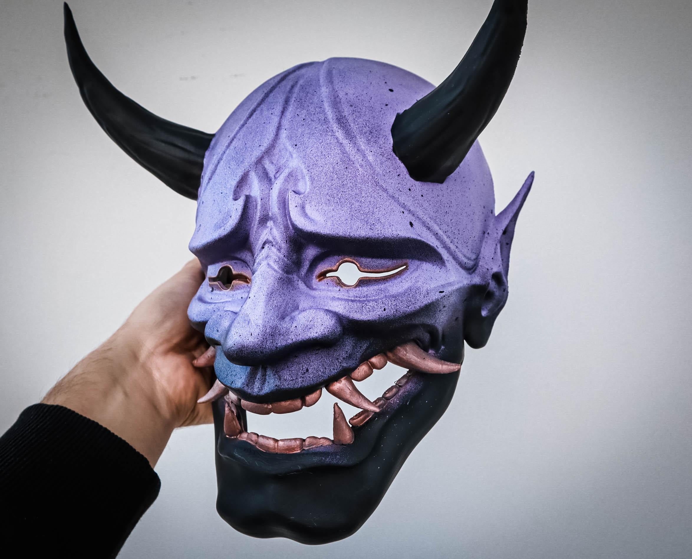 Oni Purple Demon Traditional Japanese Wearable or Decorative Mask - Etsy