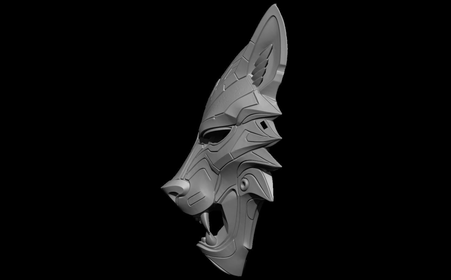 Cyberpunk Wolf Mask STL File – Futuristic 3D Printable Helmet for ...