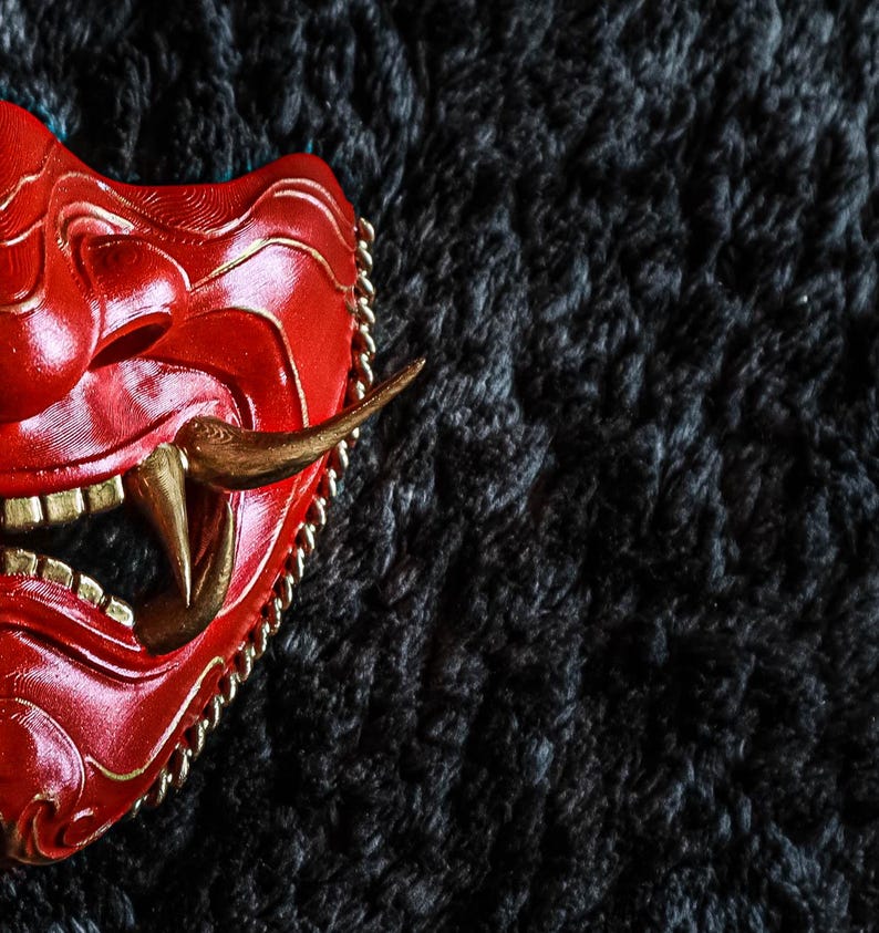 Red Oni Mask: 3D Printed Japanese Samurai Mempo Mask - Etsy