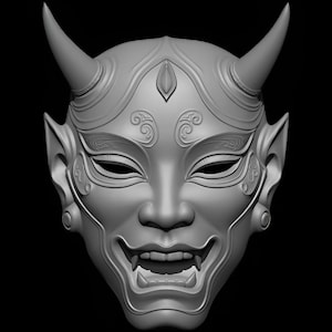 Elegant Oni Mask STL File for 3D Printing – Japanese Demon Mask ...