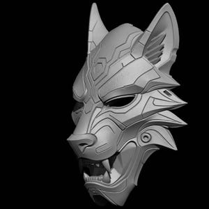 Cyberpunk Wolf Mask STL File – Futuristic 3D Printable Helmet for ...