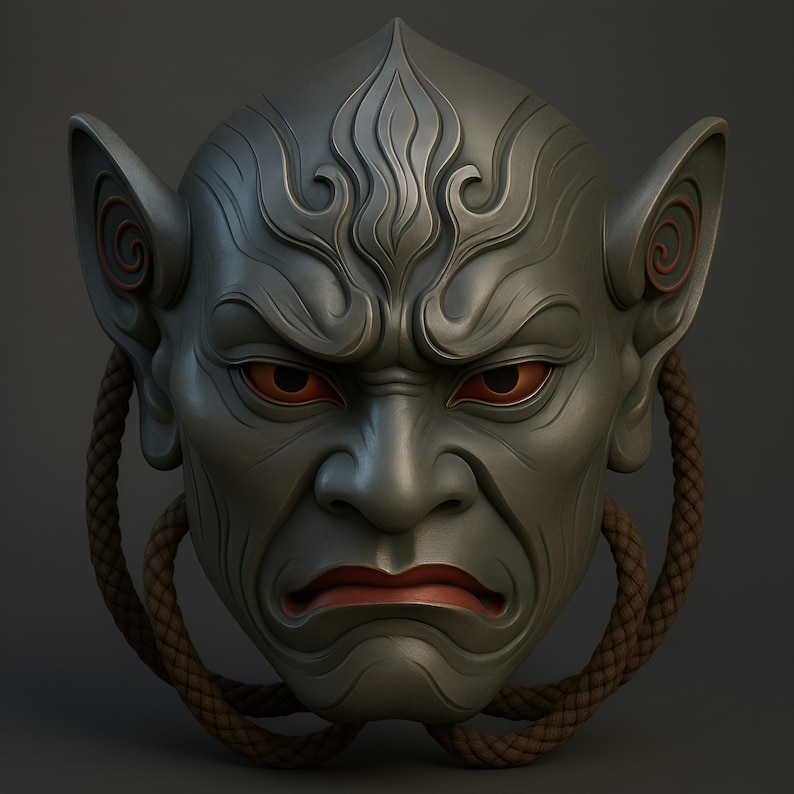 Mogkmask – 3D Printable Oni Demon Mask STL File | Samurai Cosplay Mask ...