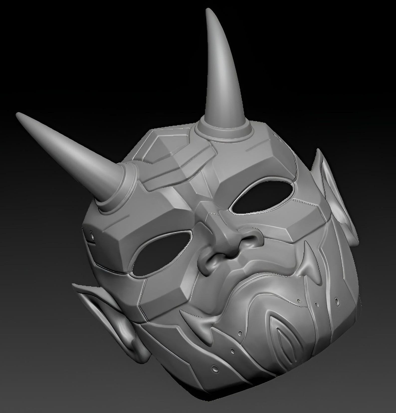 Cyberpunk 2077 Oni Mask STL – Samurai Demon 3D Printing (digital ...