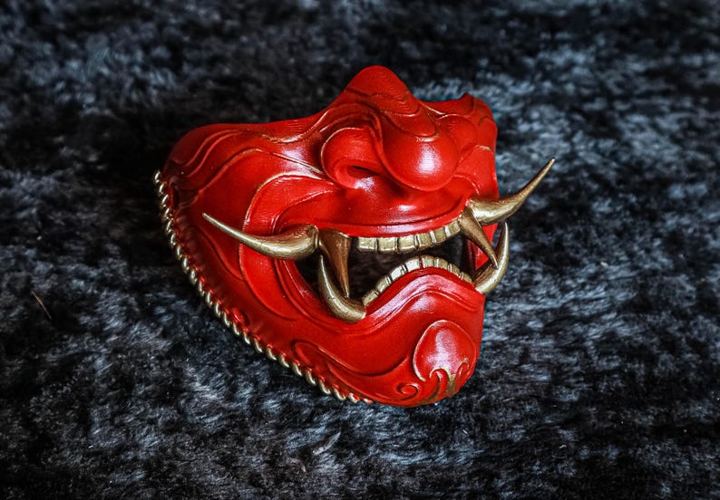 Red Oni Mask: 3D Printed Japanese Samurai Mempo Mask - Etsy