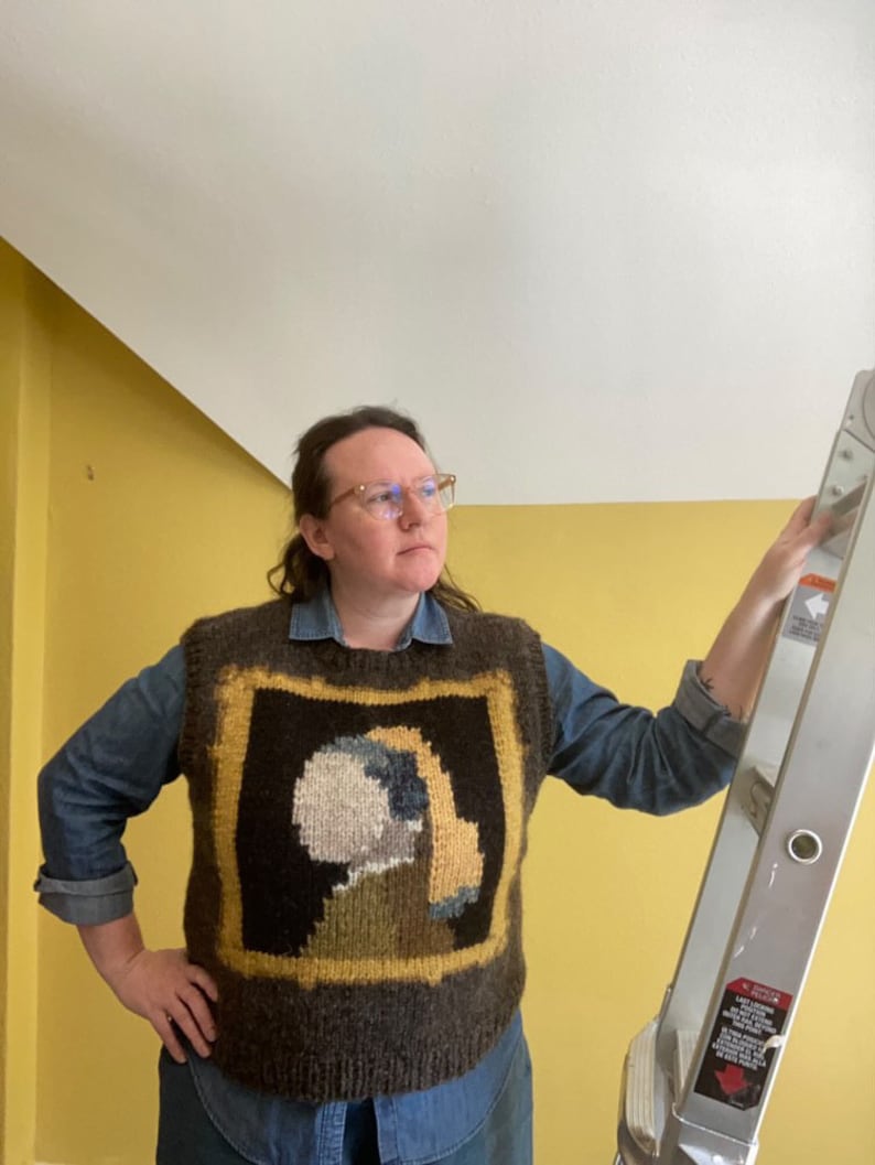 Work of Art Vest: Girl With a Pearl Earring Knitting Pattern - Etsy
