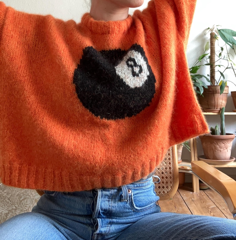 Too Cool for Pool Sweater Knitting Pattern (8-ball Graphic Sweater) - Etsy