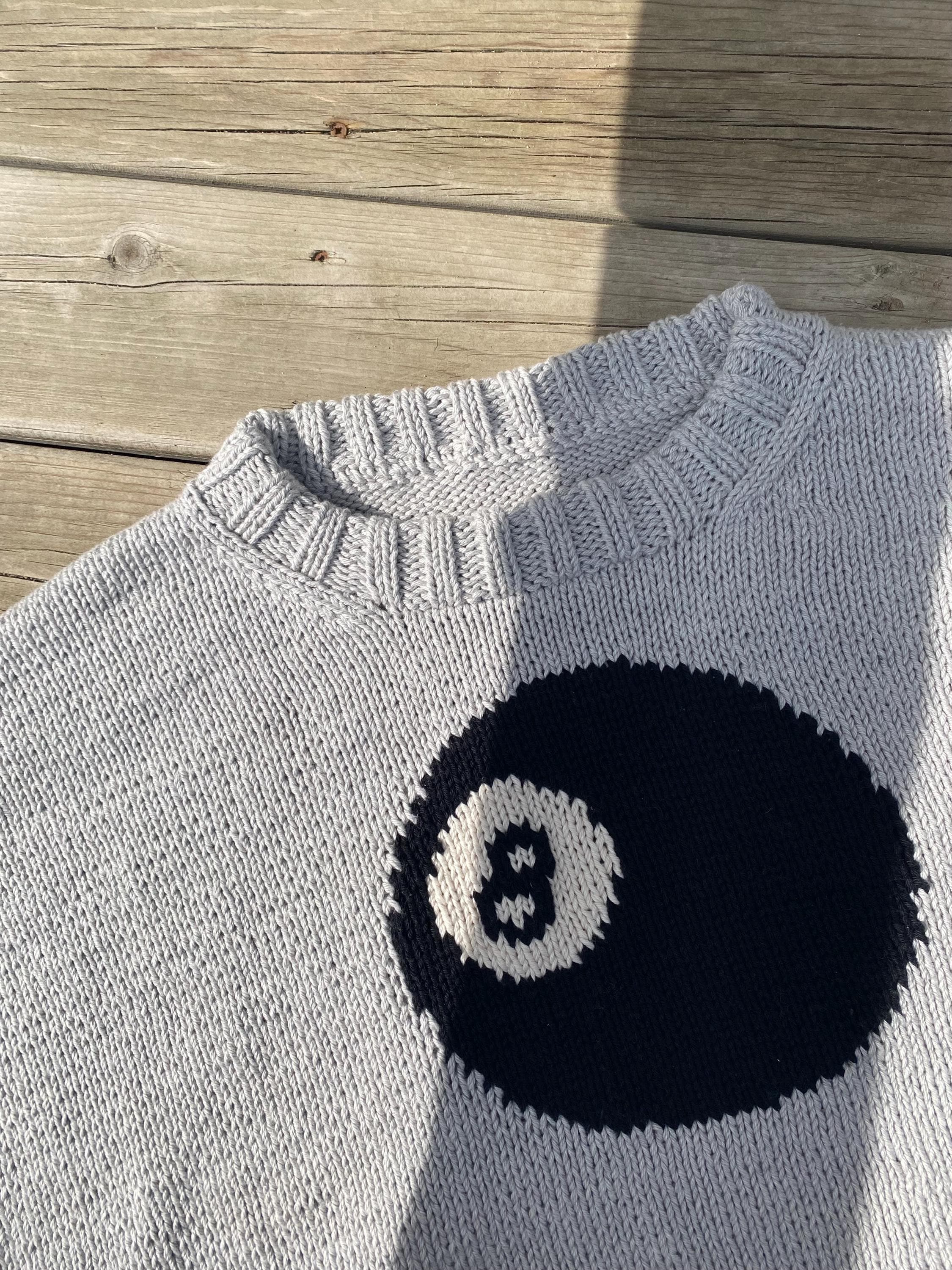 Too Cool for Pool Sweater Knitting Pattern (8-ball Graphic Sweater) - Etsy