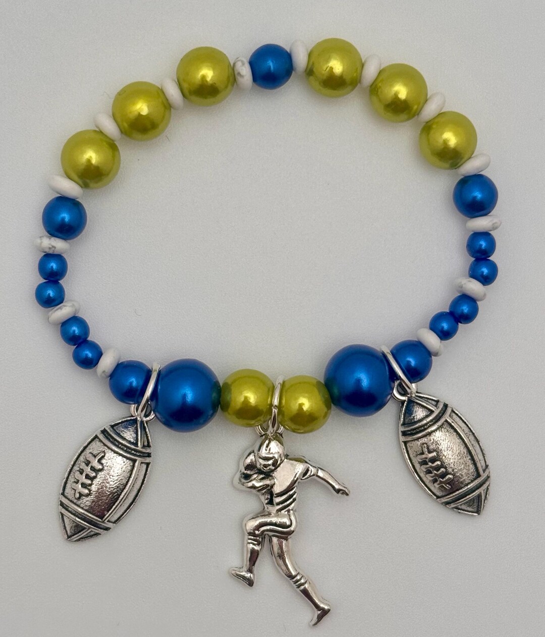 Seattle Seahawk Colors Stretch Bracelet With Charms - Etsy