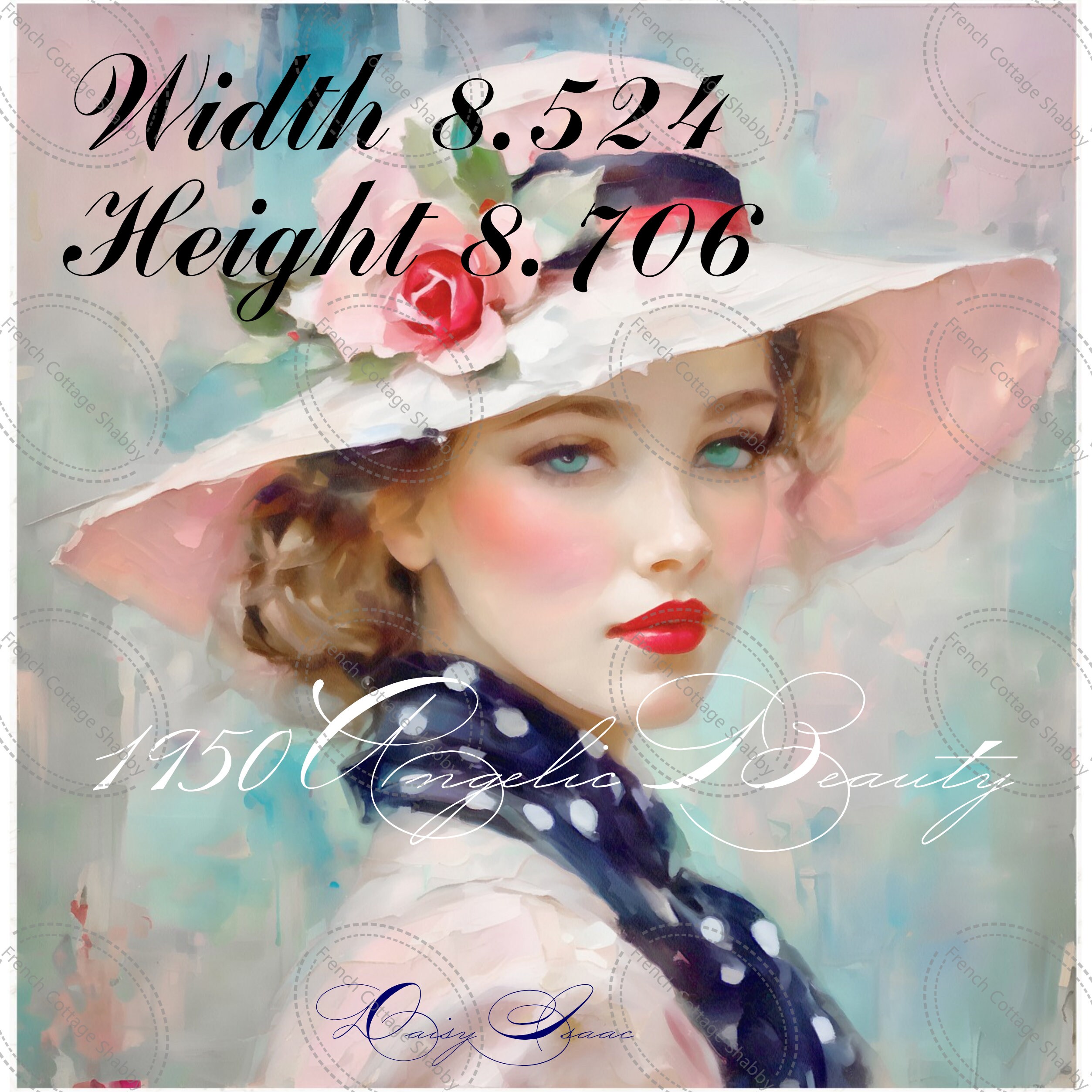 1950 Evelyn Angelic Beauty Oil Painting in Sepia, Full Colours and Old ...