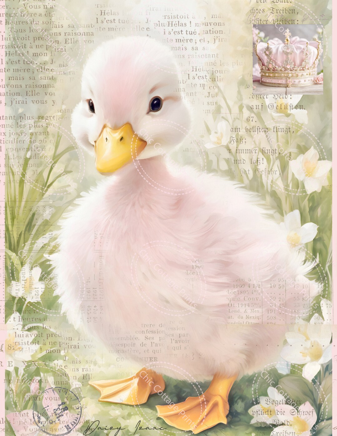 Blushing Baby Duck Paper Craft Journaling Scrapbooking Nursery Blush ...