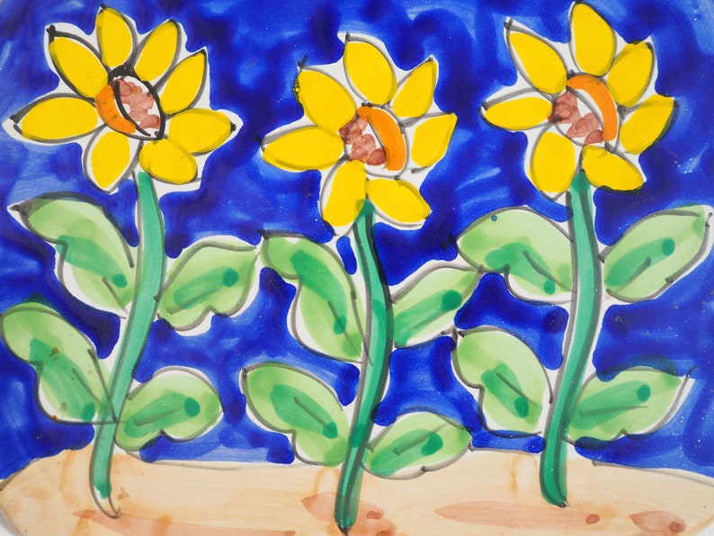 La Musa Vintage Hand Painted Pottery Made in Italy Vibrant Color/floral ...