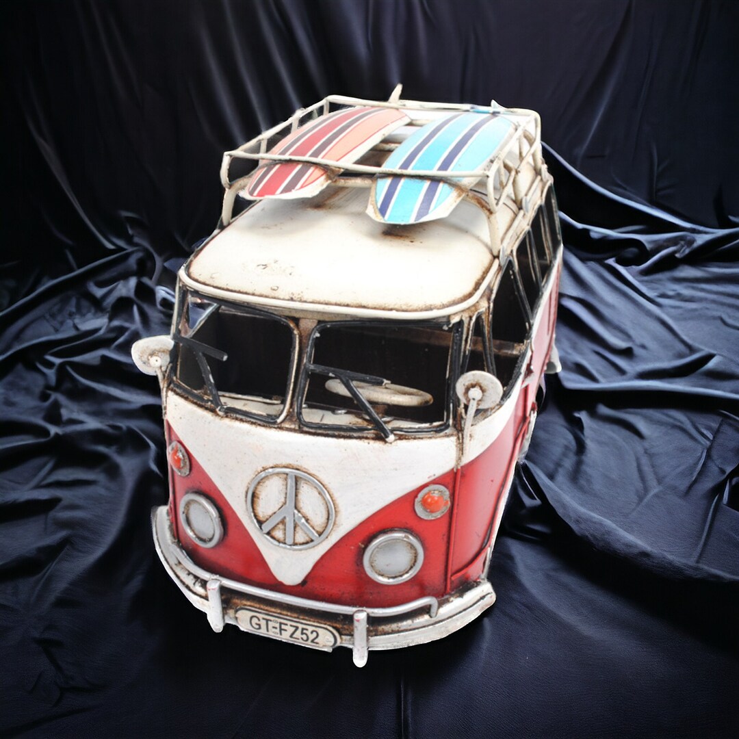 Retro Iron Sheet Camper Van, Model Hippie Van, Antique Desk Surfer ...