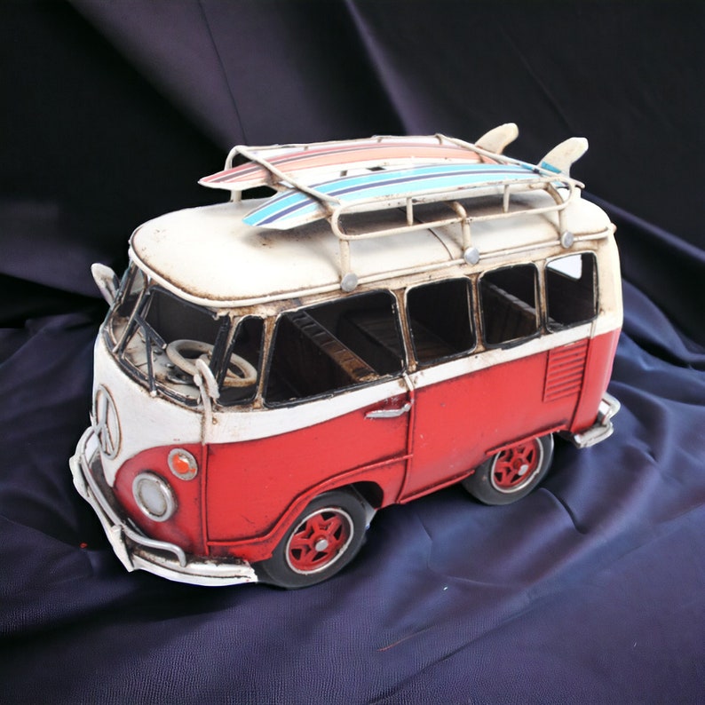 Retro Iron Sheet Camper Van, Model Hippie Van, Antique Desk Surfer ...