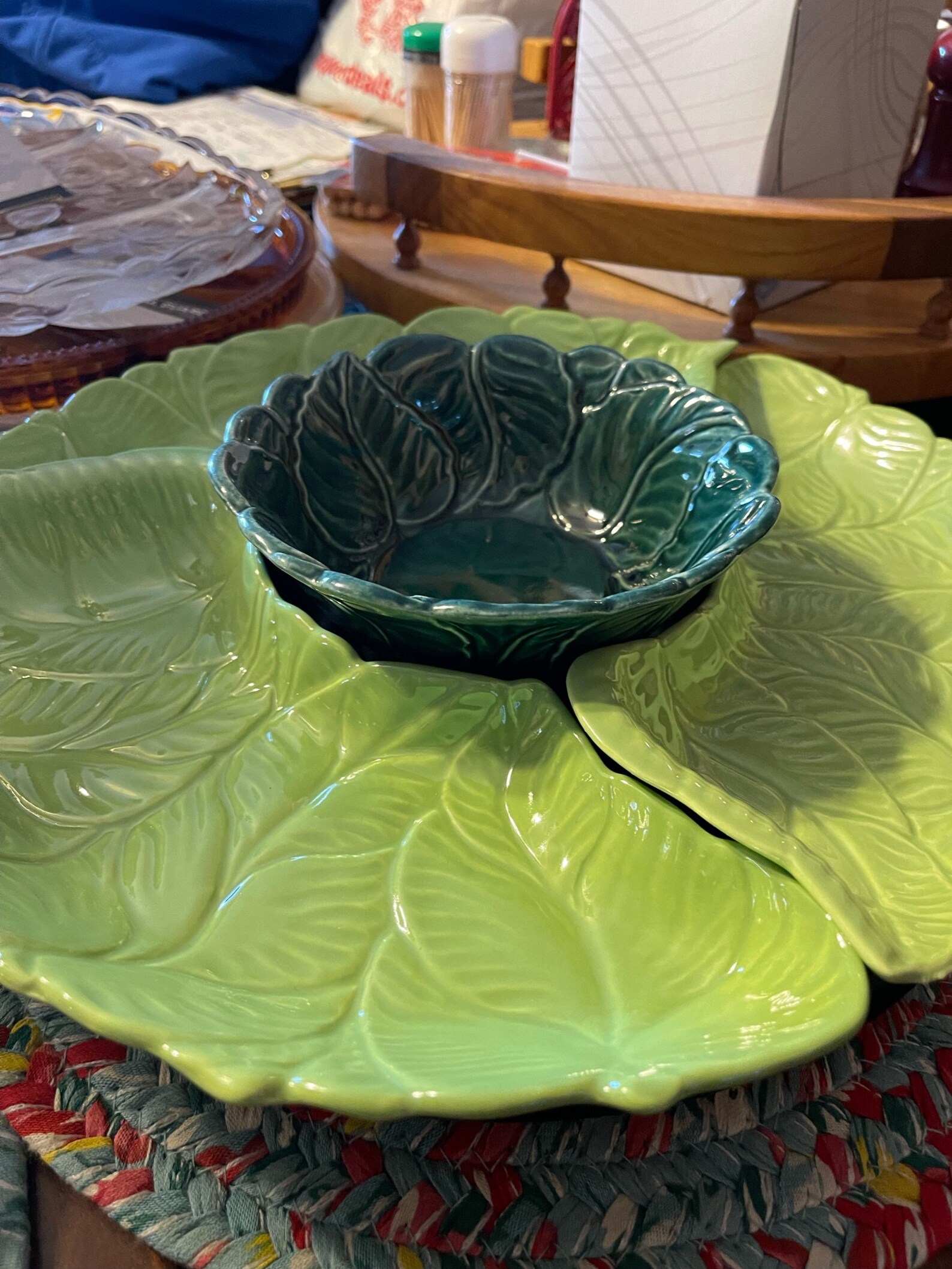Lime and Dark Green Leaf Lazy Susan. Retro 1950 333 Made in the USA - Etsy