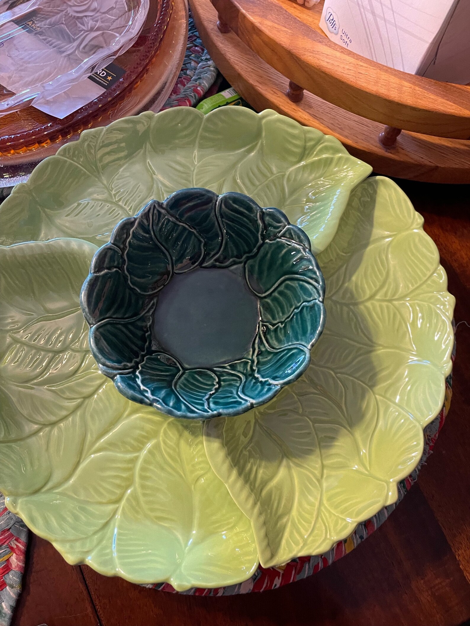 Lime and Dark Green Leaf Lazy Susan. Retro 1950 333 Made in the USA - Etsy