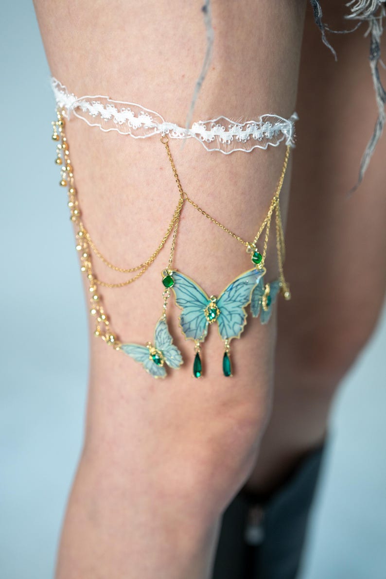 Thigh Chain Body Forest Fairy Butterfly Leg Chain, Edding Jewelry , Leg ...