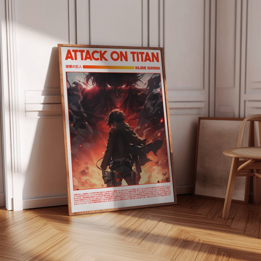 Attack on Titan Poster, AOT White Anime Digital Poster, Anime Gifts ...