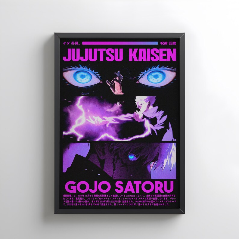 Jujutsu Kaisen Posters , Satoru Gojo, Manga Art Anime Wall Print ...