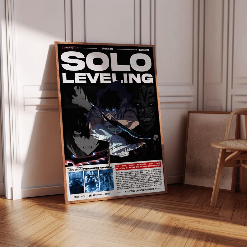 Solo Leveling Art Sung Jin-woo Poster Manhwa Art Print Anime Art Print ...
