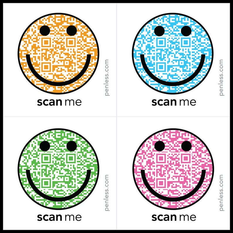 Emoji QR Code Stickers, Add Your Own Video to These Stickers, Great for ...