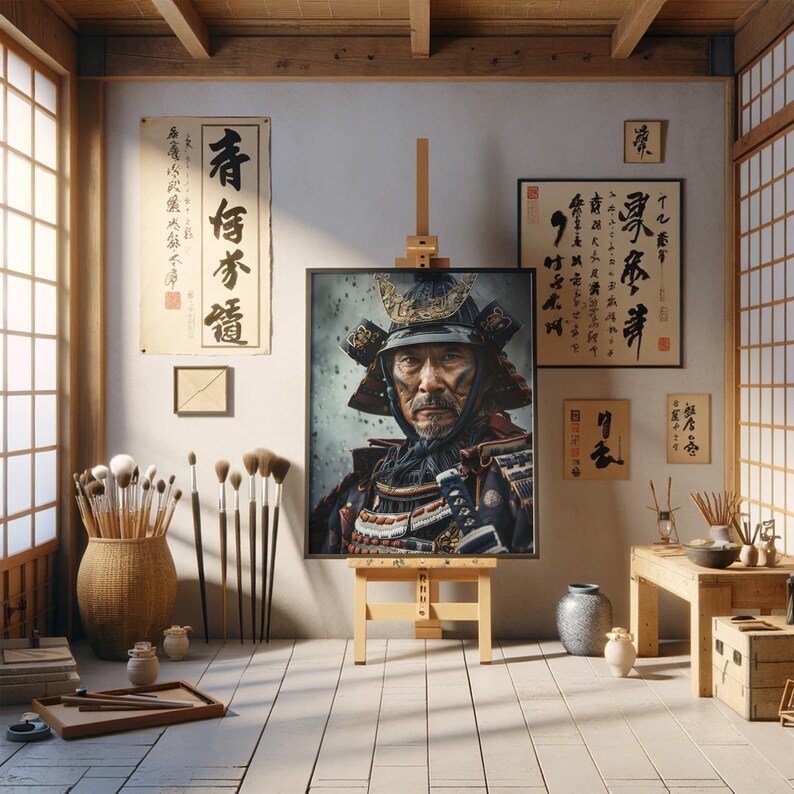 Stoic Samurai Warrior Portrait Majestic Japanese Shogun Poster Print - Etsy