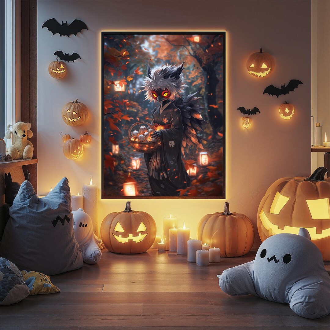 Tengu Anime Poster, Japanese Halloween Decor - Etsy