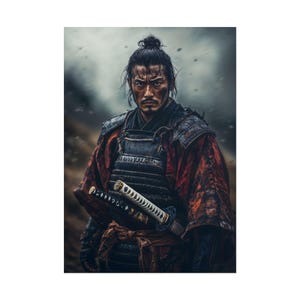 The Valiant Ronin Japanese Wall Art Samurai Wanderer Portrait Poster ...