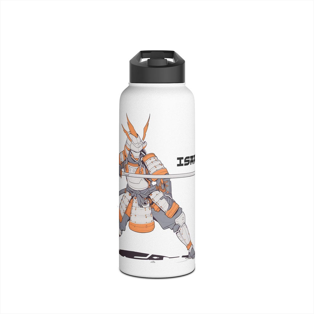Customizable Samurai Hero Water Bottle Anime Warrior Design in Hand ...