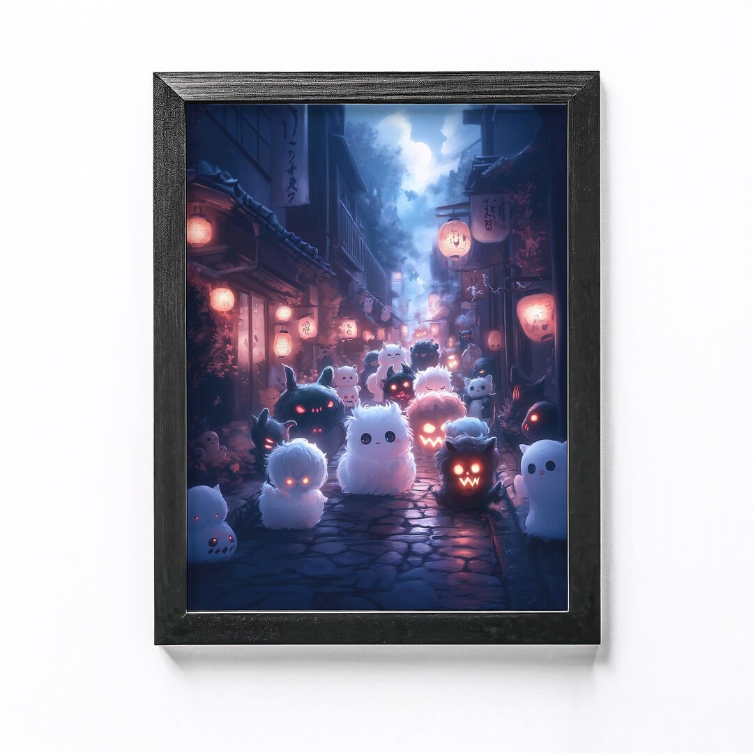 Yokai Halloween Parade Anime Poster Fluffy Noppera-bo Rokurokubi Yurei ...