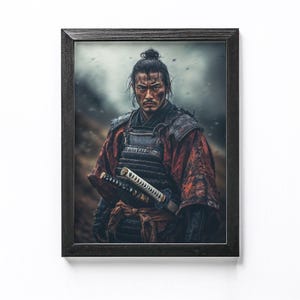 The Valiant Ronin Japanese Wall Art Samurai Wanderer Portrait Poster ...