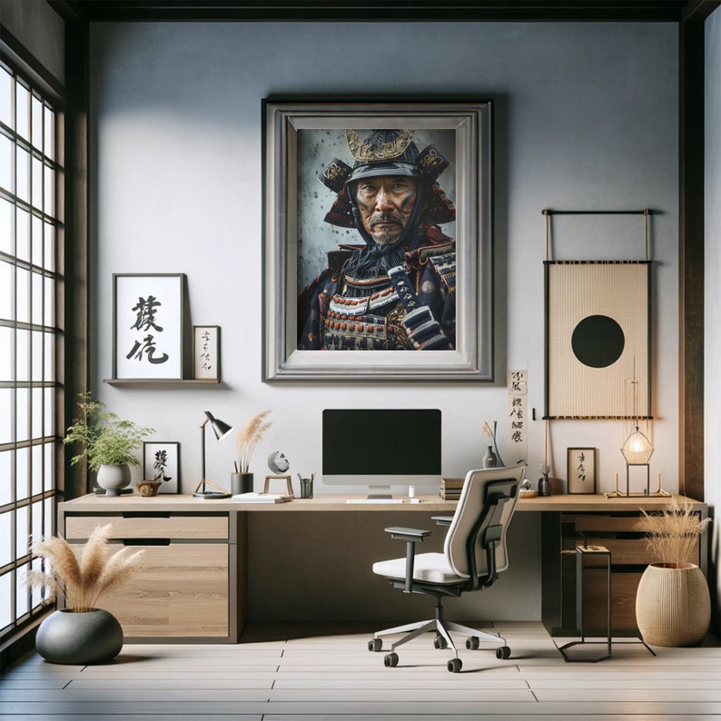 Stoic Samurai Warrior Portrait Majestic Japanese Shogun Poster Print - Etsy