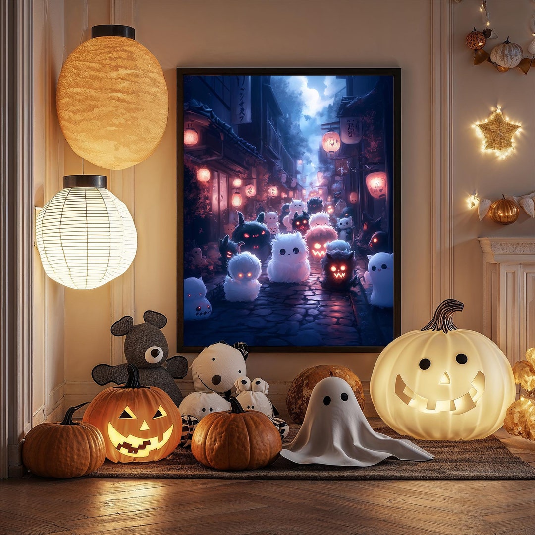 Yokai Halloween Parade Anime Poster Fluffy Noppera-bo Rokurokubi Yurei ...
