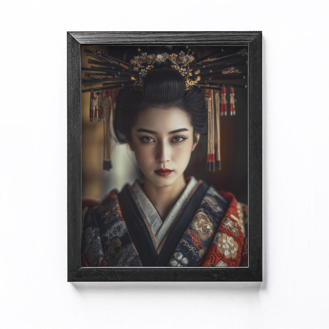 Empress Meisho in Heian Court Robes Historical Japanese Wall Art ...