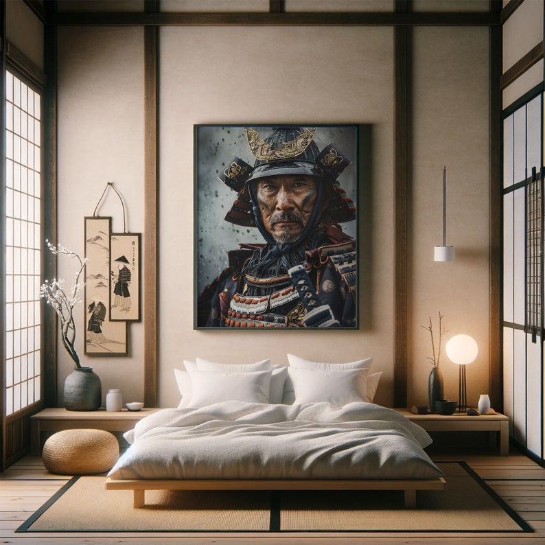 Stoic Samurai Warrior Portrait Majestic Japanese Shogun Poster Print - Etsy