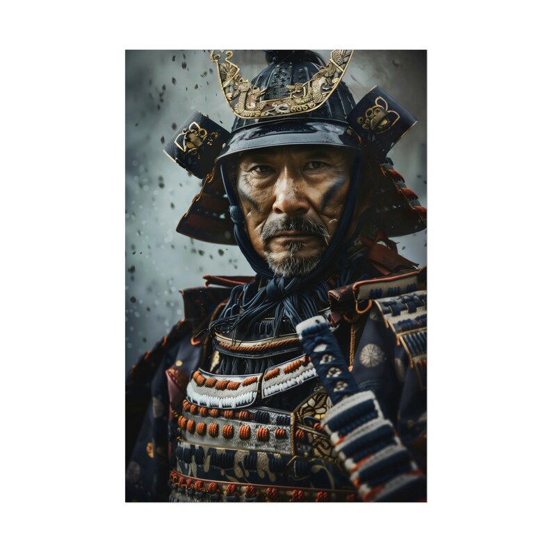 Stoic Samurai Warrior Portrait Majestic Japanese Shogun Poster Print - Etsy